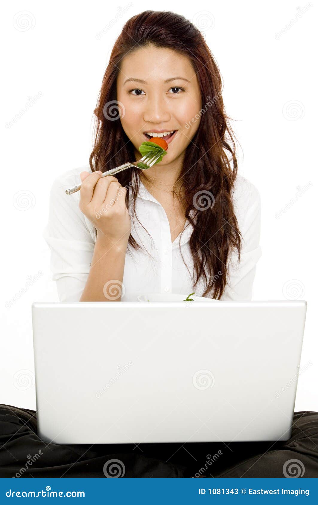 Working Lunch stock image. Image of food, meal, blouse - 1081343