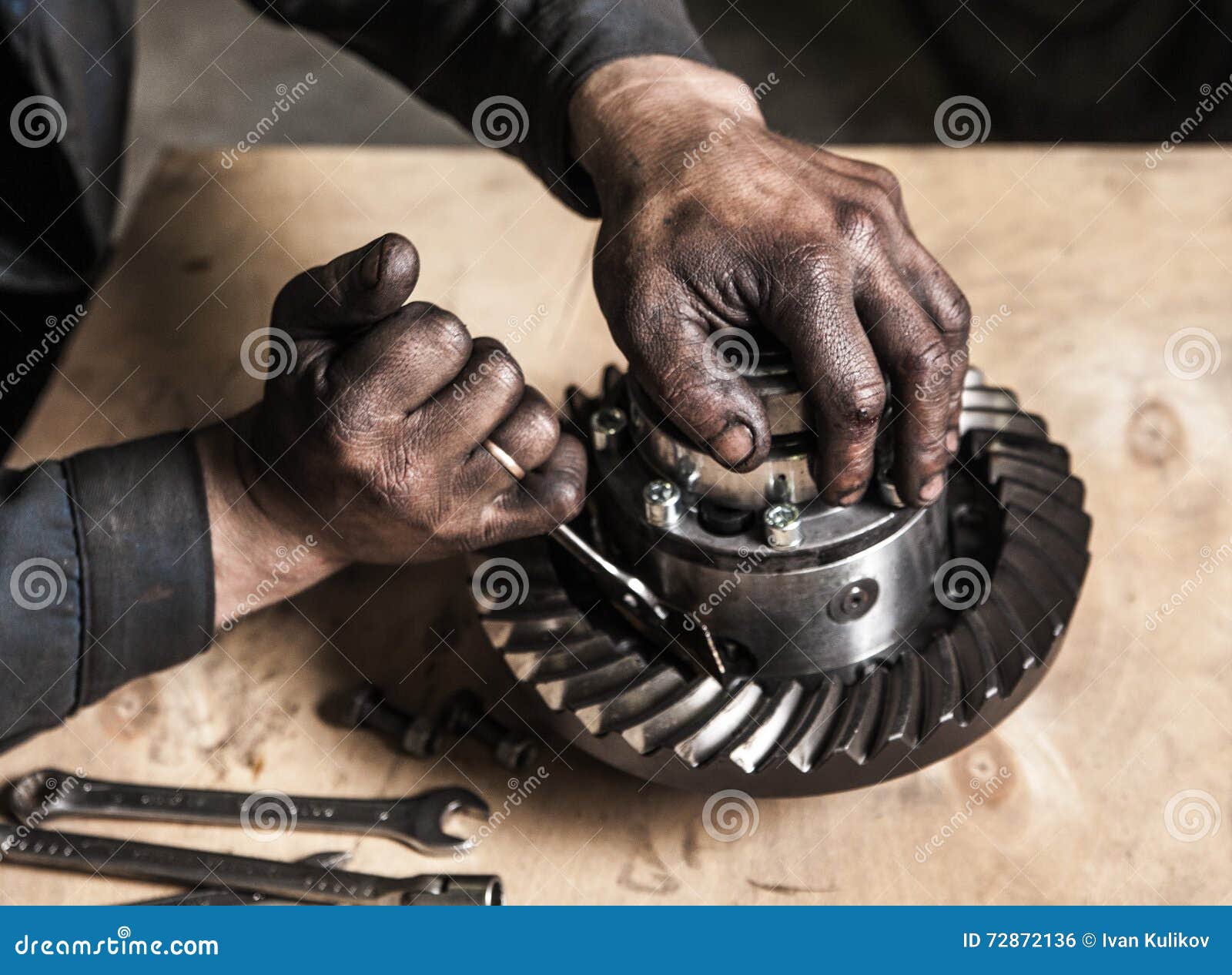 Working Man with Dirty Hands Stock Photo - Image of hard, table: 72872136