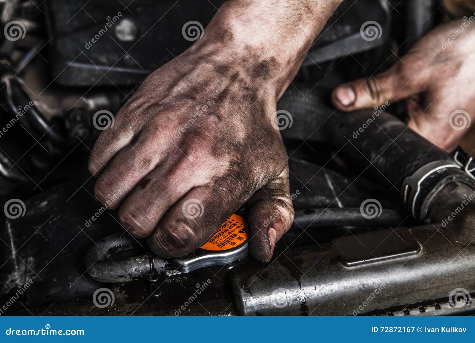 Working man fix engine stock image. Image of auto, equipment - 72872167