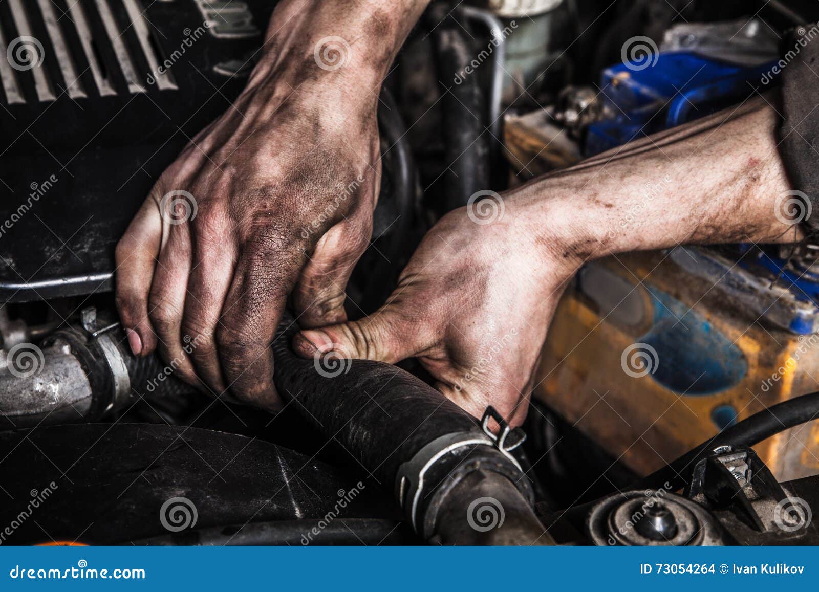 Working man fix engine stock photo. Image of mechanic - 73054264