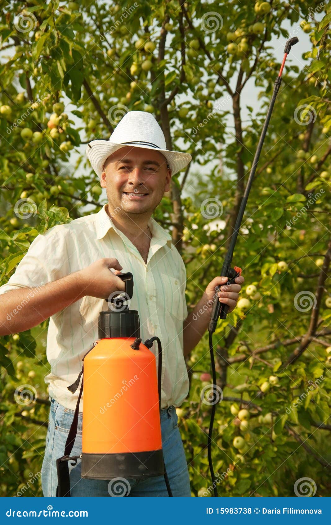 Working Man with Garden Spray Stock Photo - Image of human, leaf: 15983738