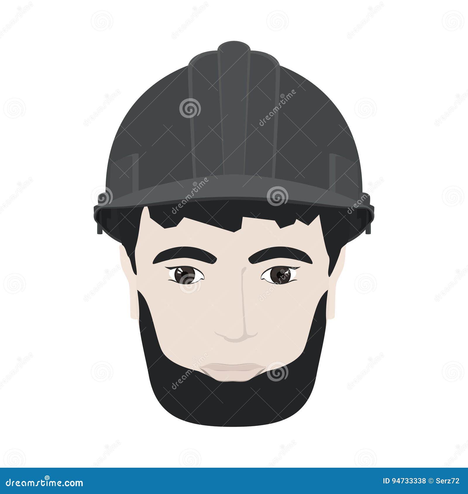 Working Man in Gray Hard Hat Stock Vector - Illustration of isolated ...