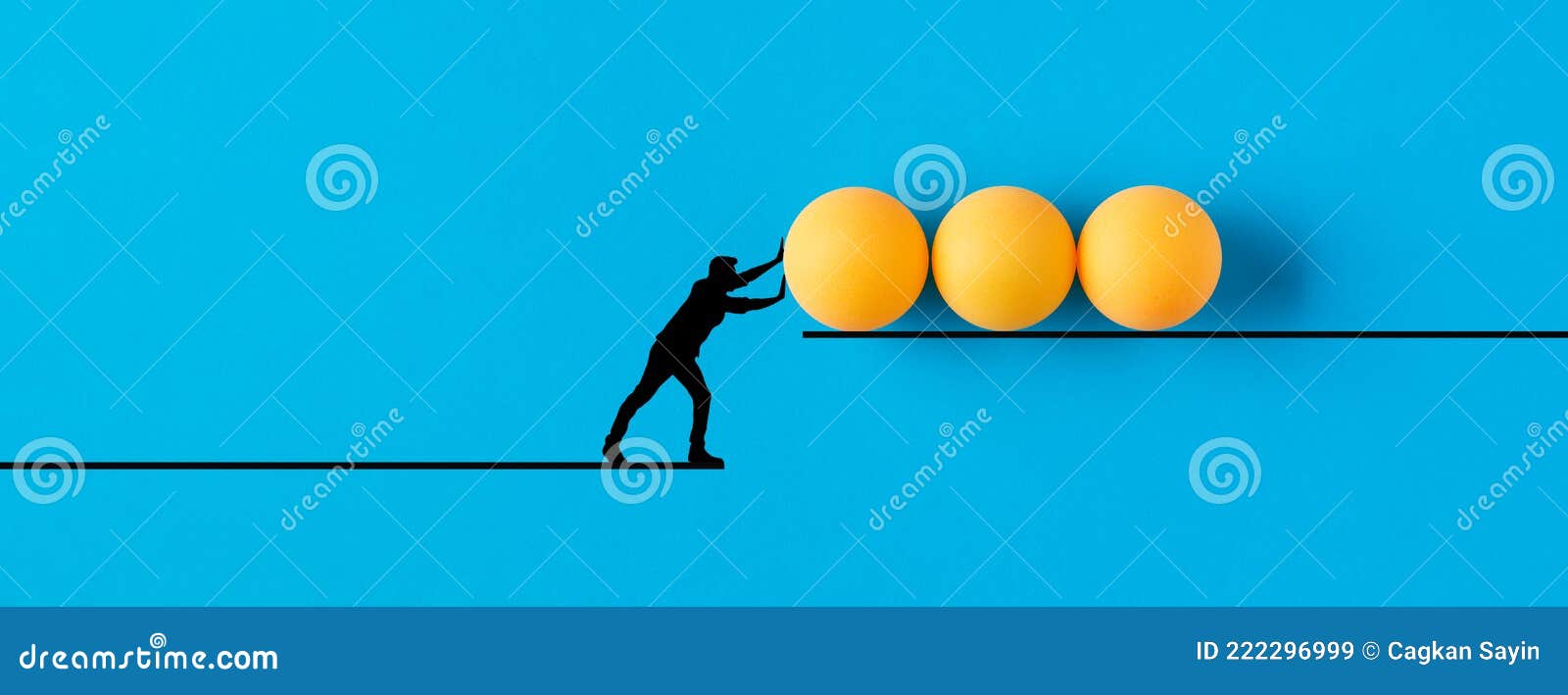 Working Man Icon Pushing The Load On The Line. Hard Work, Labor, Effort ...