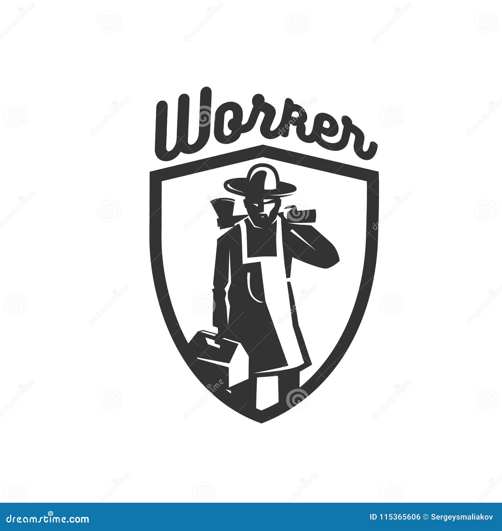 Working Man for Logo Template. Stock Vector - Illustration of handyman ...