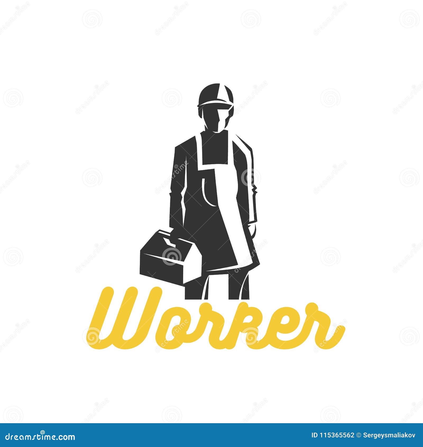 Working Man for Logo Template. Stock Vector - Illustration of handyman ...