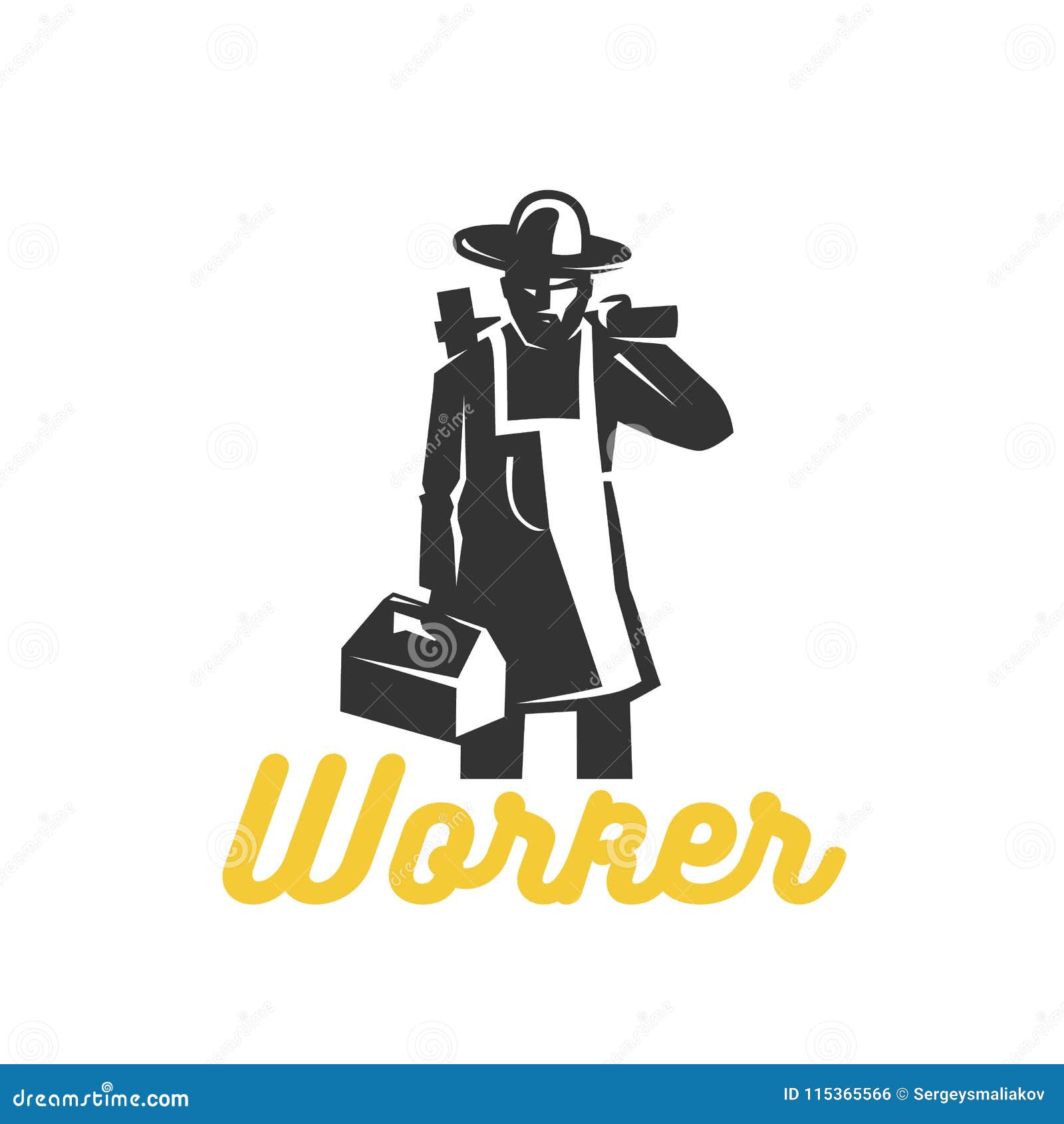 Working Man for Logo Template. Stock Vector - Illustration of figure ...