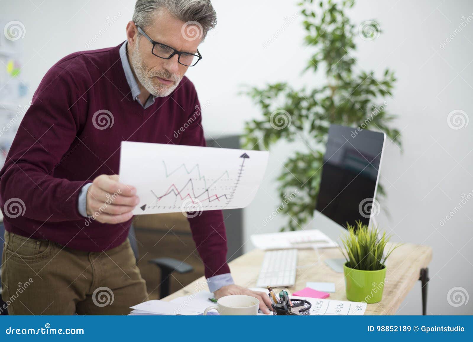 Working man in the office stock image. Image of busy - 98852189
