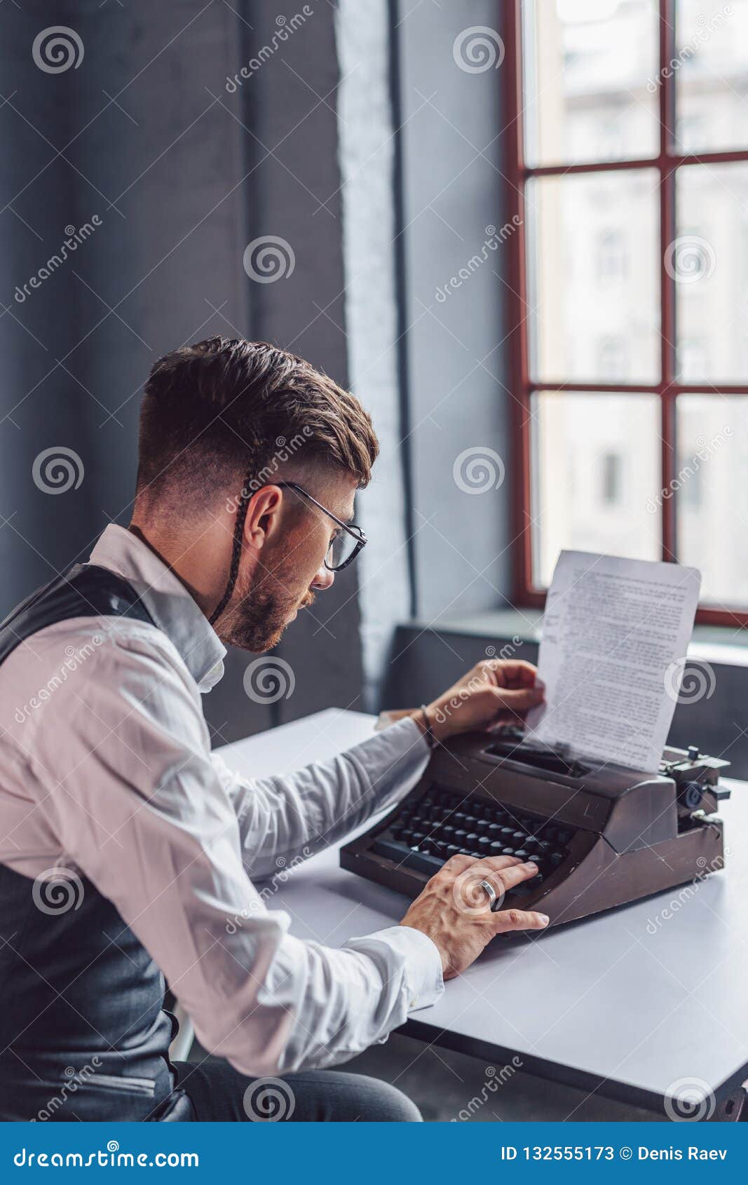 Working man in the office stock image. Image of work - 132555173