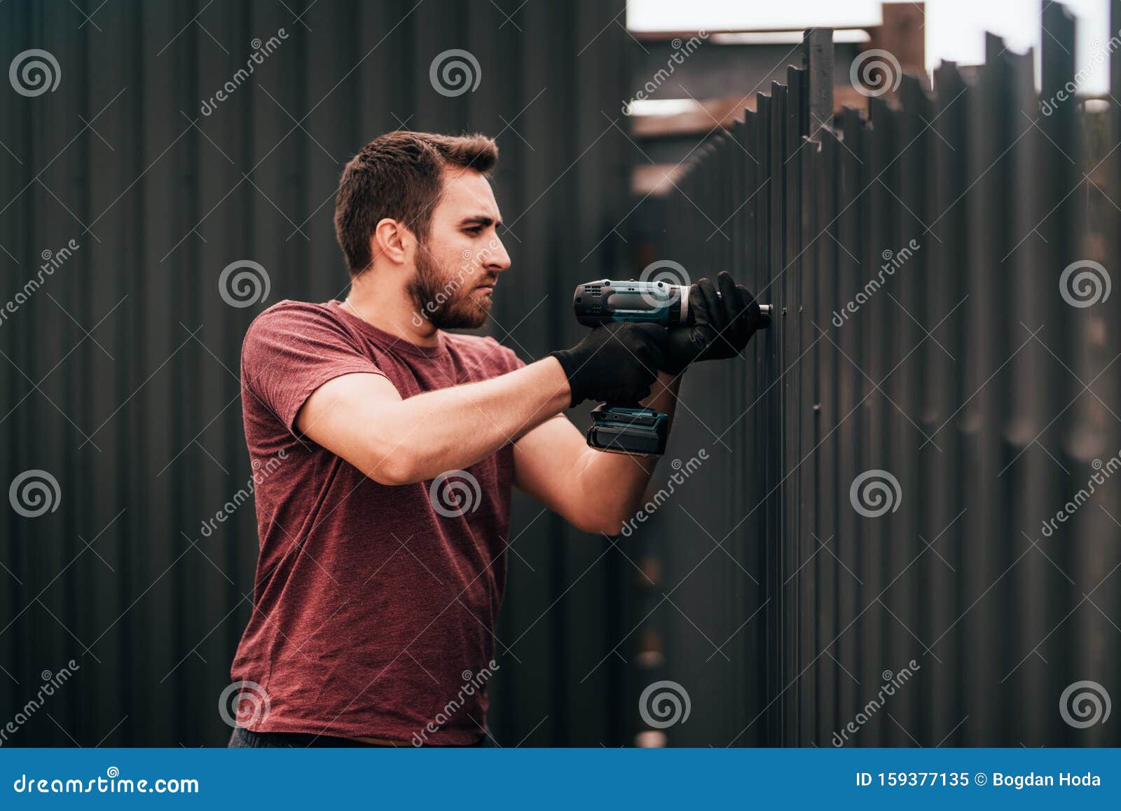 Working Man Portrait - Construction Worker Using Screwdriver and ...