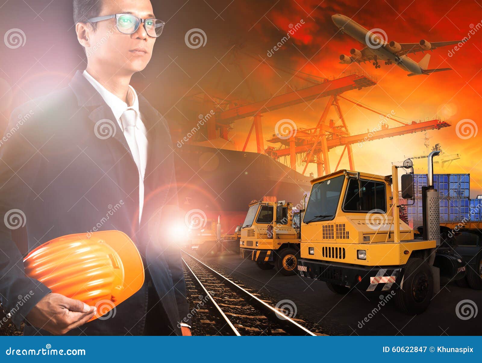 Working Man in Ship Yard and Transprtation Industry Stock Image - Image ...