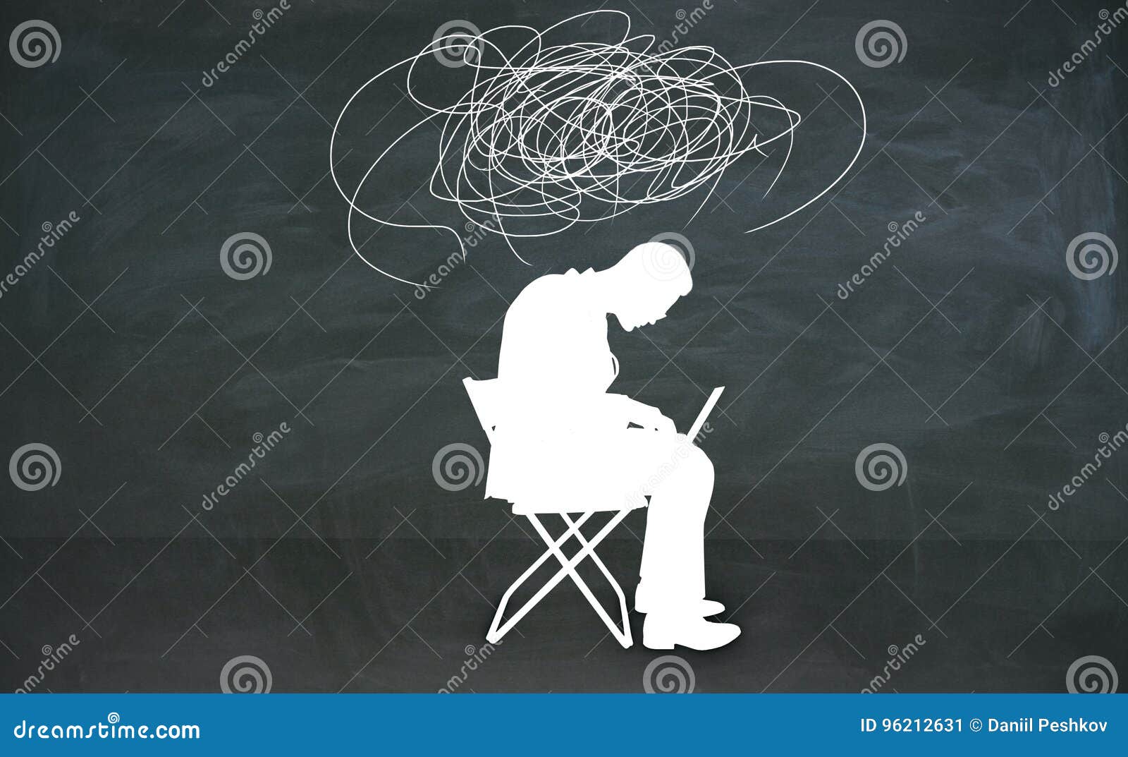 Working Man Silhouette Stock Illustration Illustration Of Chair 96212631