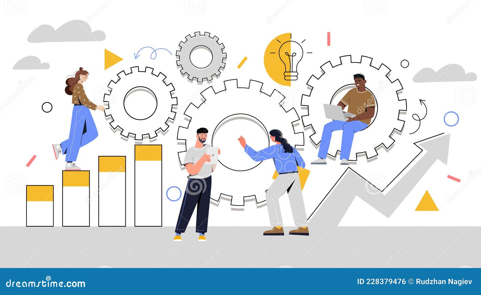 Working mechanism concept stock vector. Illustration of workflow ...