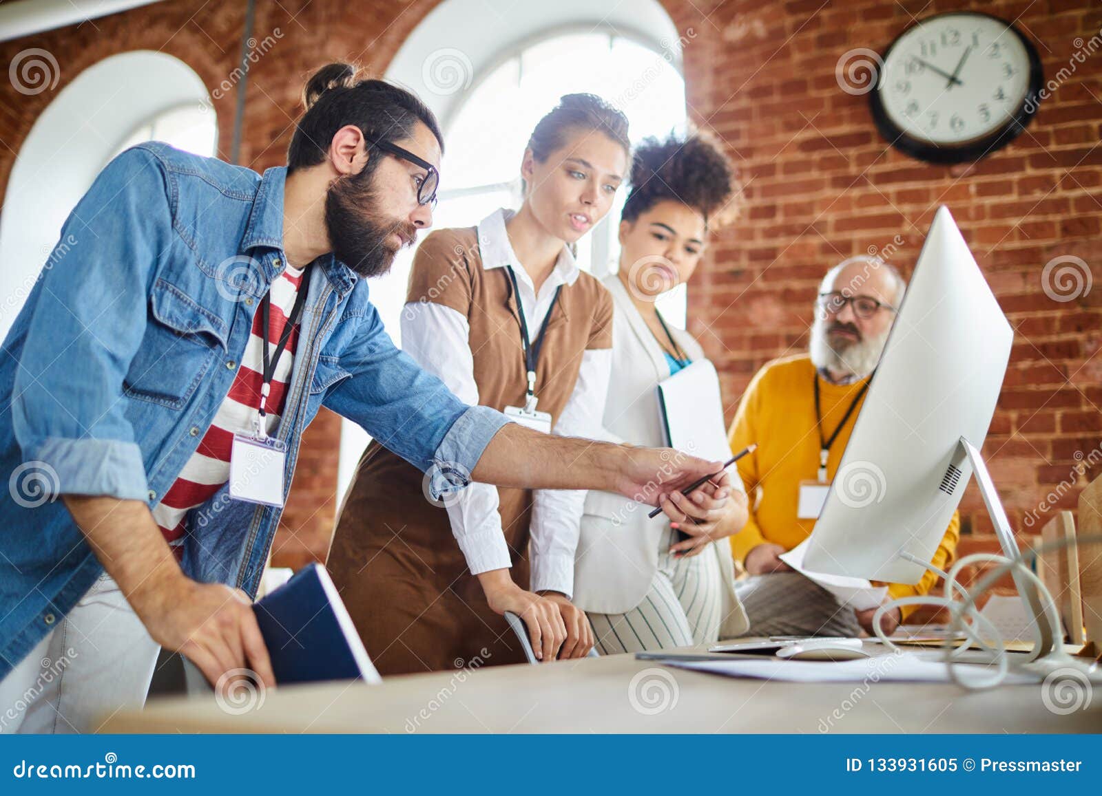 Working Meeting of Analysts Stock Image - Image of adult, attention ...