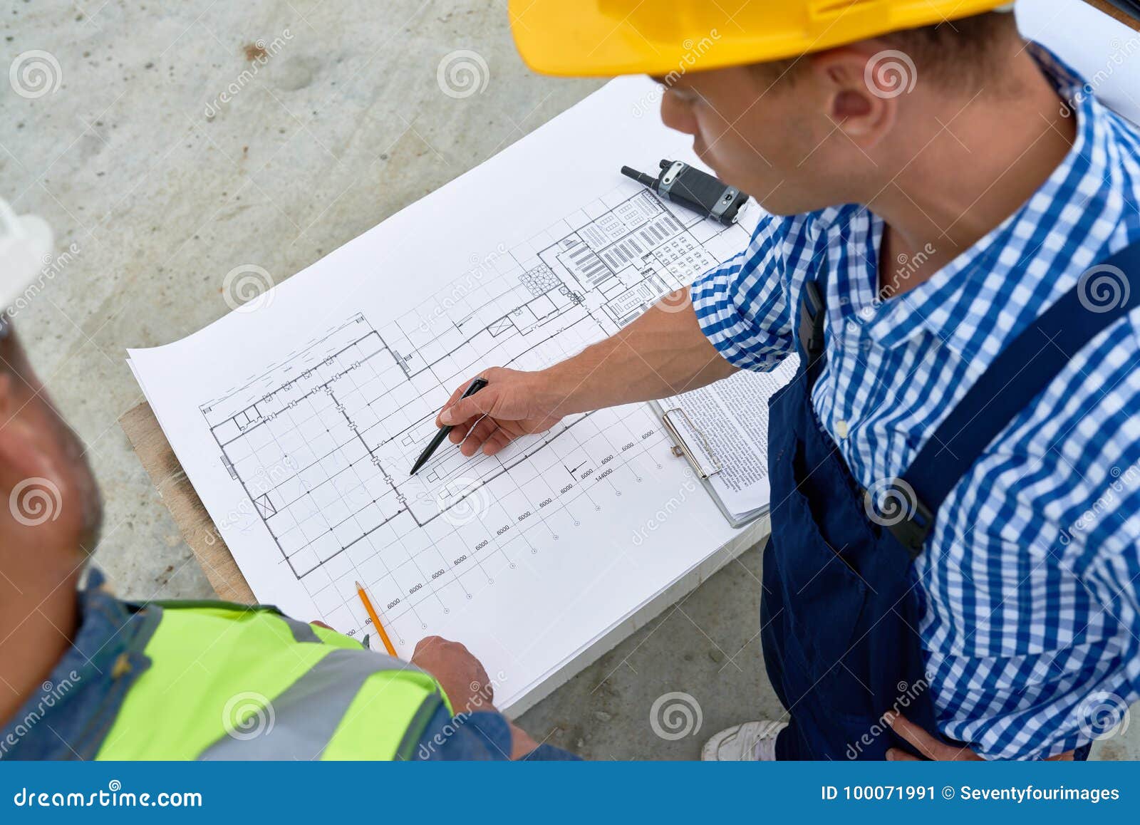 Working Meeting at Construction Site Stock Image - Image of foreman ...