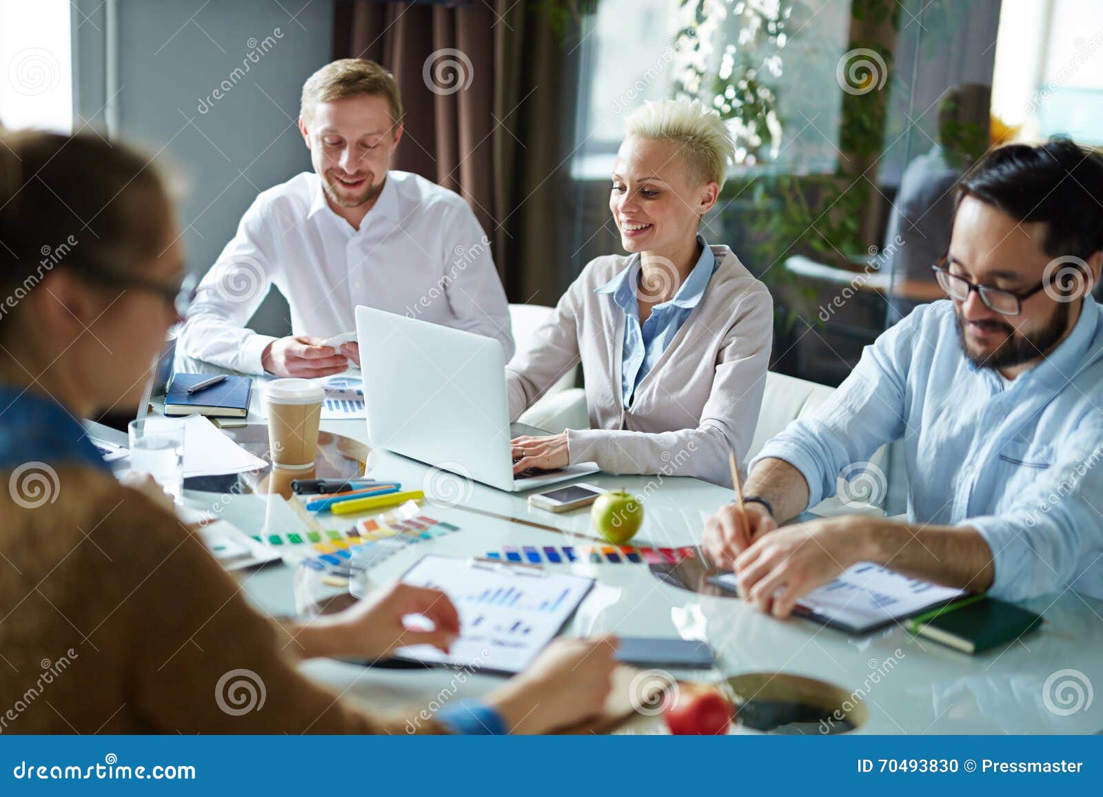 Working meeting stock photo. Image of typing, adult, businesspeople ...
