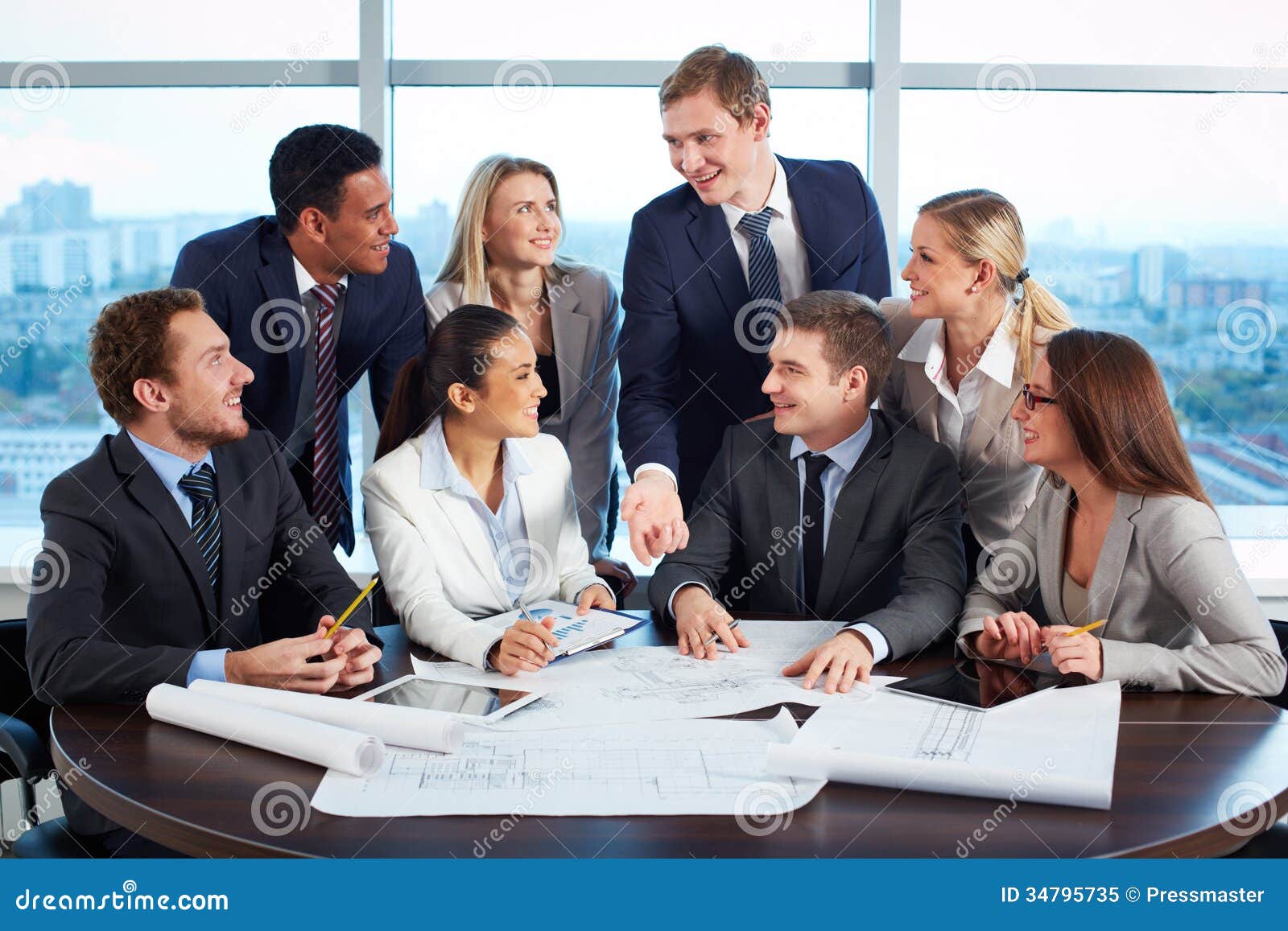 Working meeting stock image. Image of group, collar, employment - 34795735
