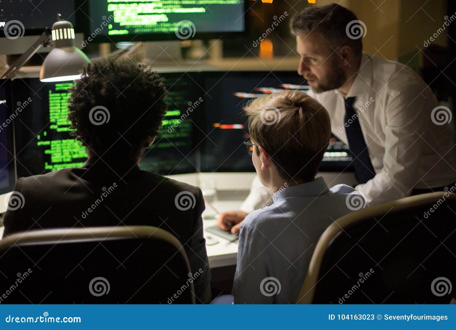 Working Meeting of Talented Programmers Stock Image - Image of indoors ... Working Meeting of Talented Programmers Stock Image - Image of indoors ...