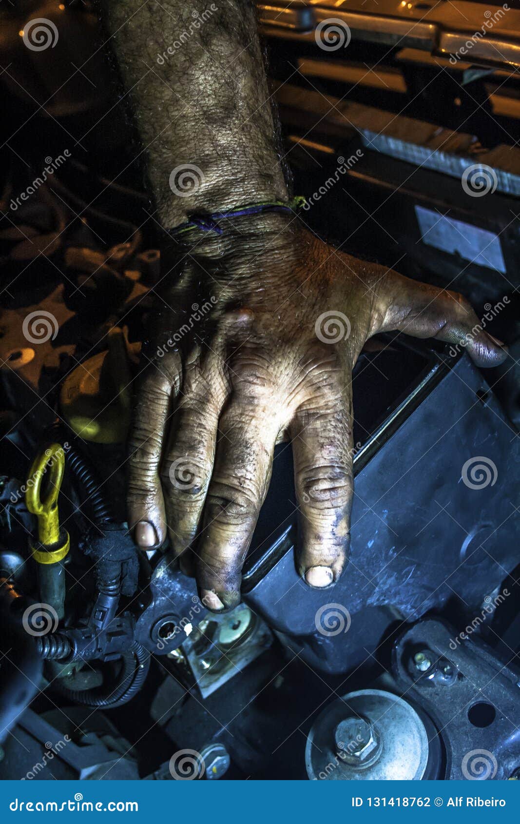 Working Men with Dirty Hand Stock Photo - Image of engine, dirty: 131418762