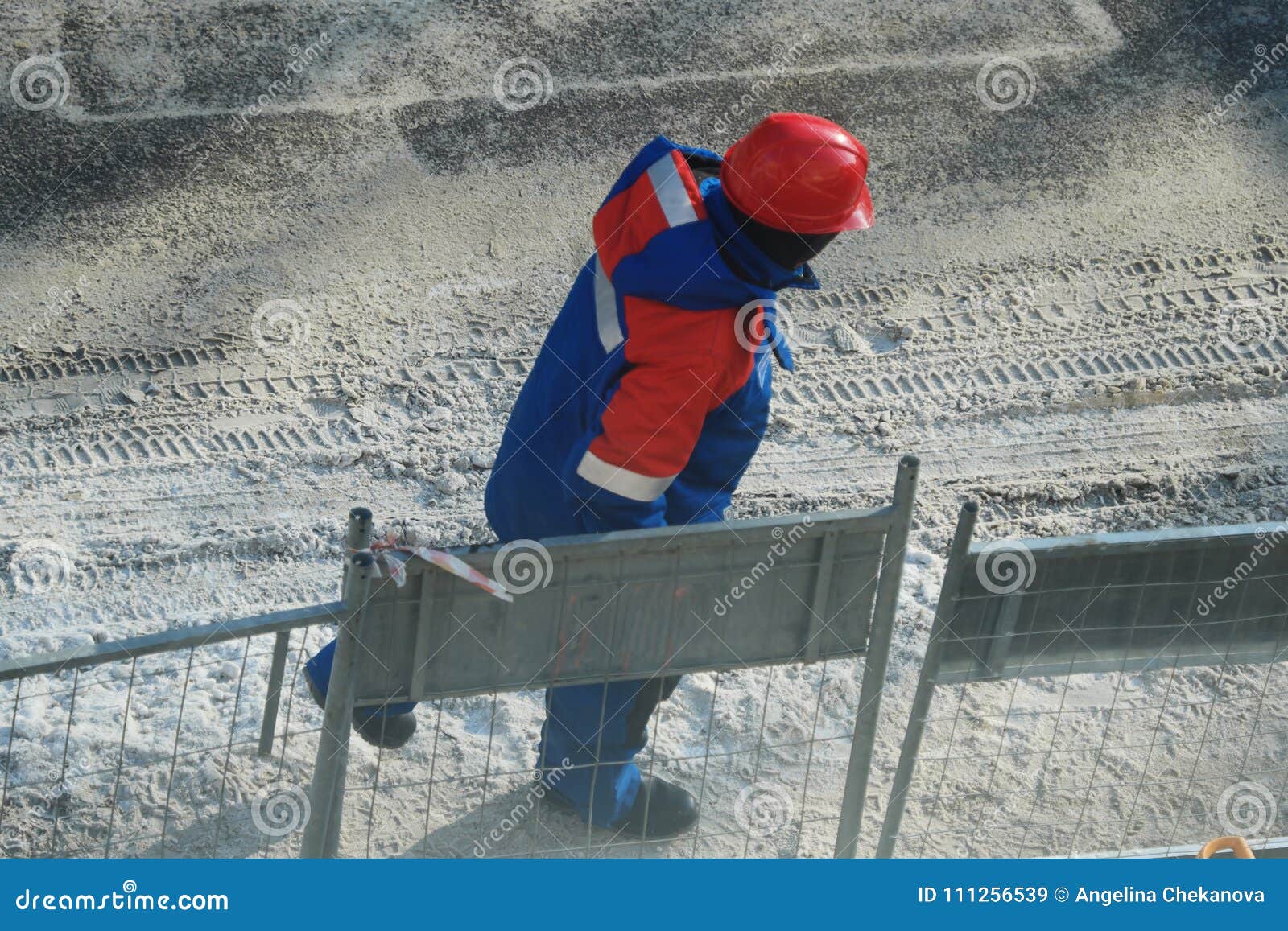 Working Men in the Form of Standing Around a Sand Pit Stock Image ...