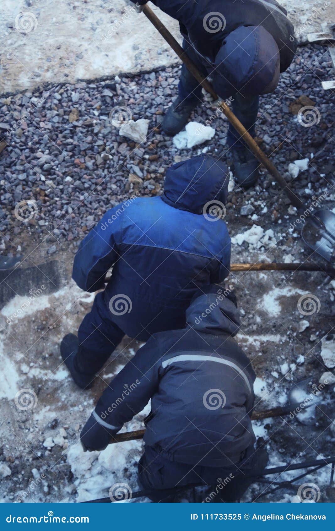 Working Men in the Form of Standing Around a Sand Pit Editorial Image ...