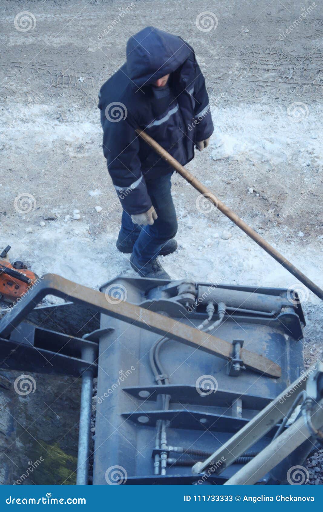 Working Men in the Form of Standing Around a Sand Pit Editorial Stock ...