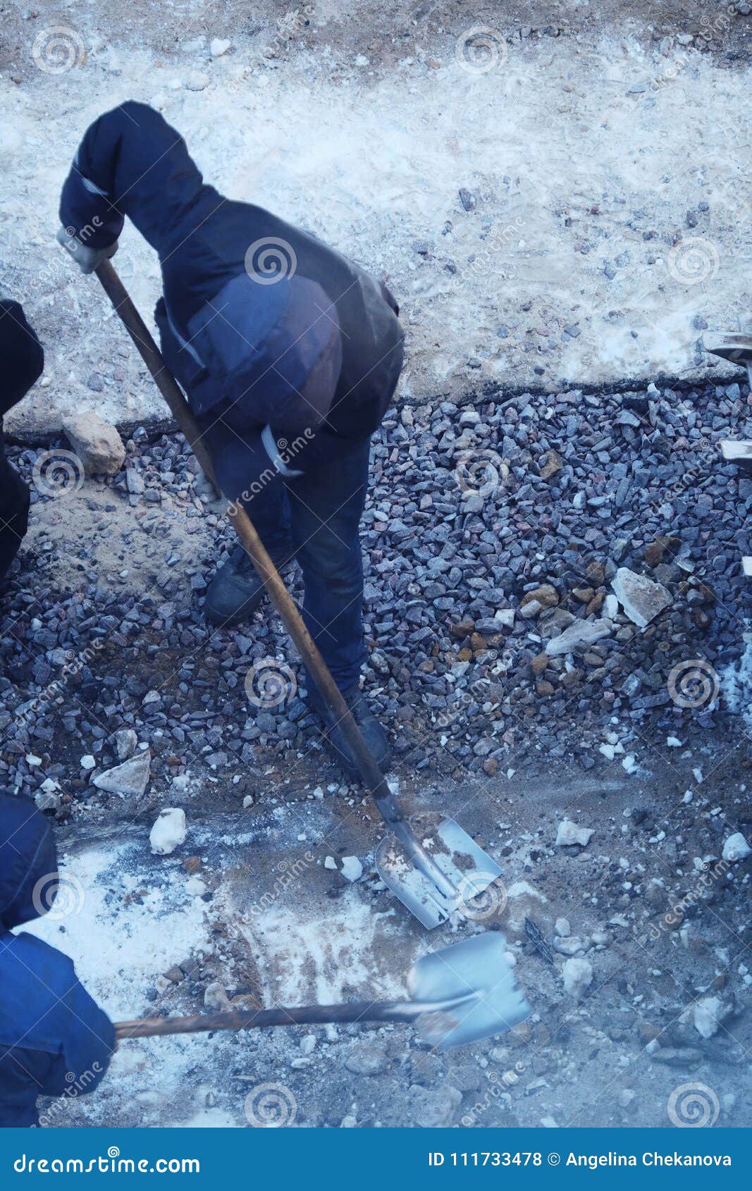 Working Men in the Form of Standing Around a Sand Pit Editorial Stock ...