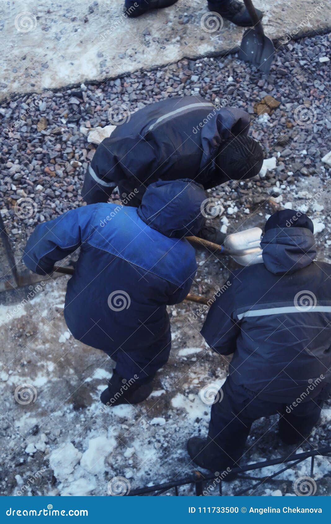 Working Men in the Form of Standing Around a Sand Pit Editorial Image ...
