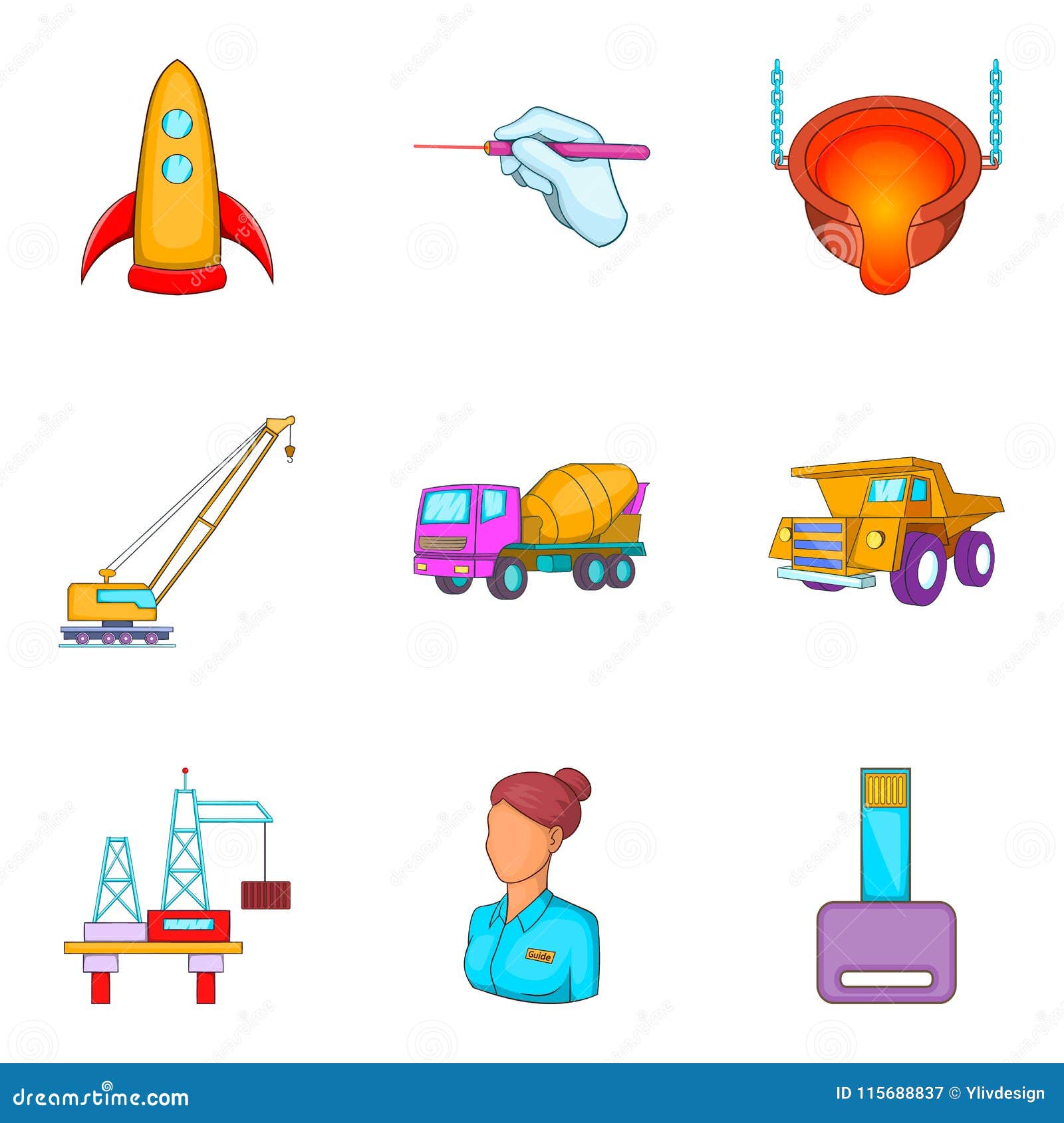 Working Method Icons Set, Cartoon Style Stock Vector - Illustration of ...