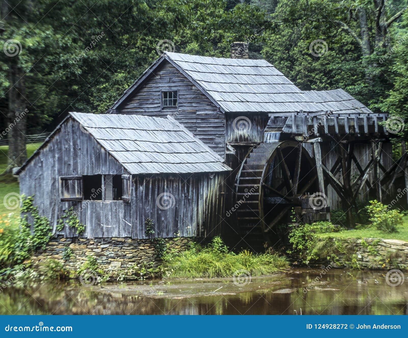 Working mill on river stock photo. Image of mill, summer - 124928272