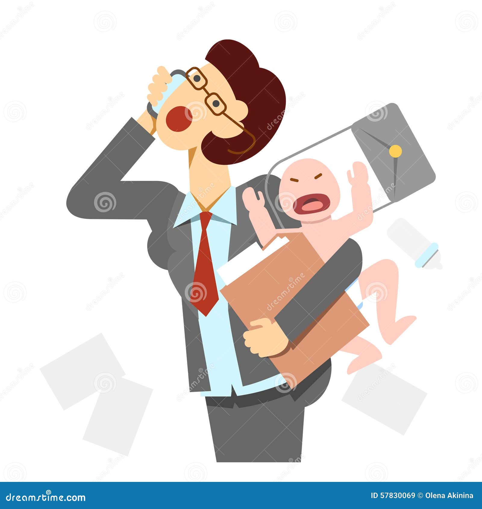 Working mother stock vector. Illustration of positive - 57830069
