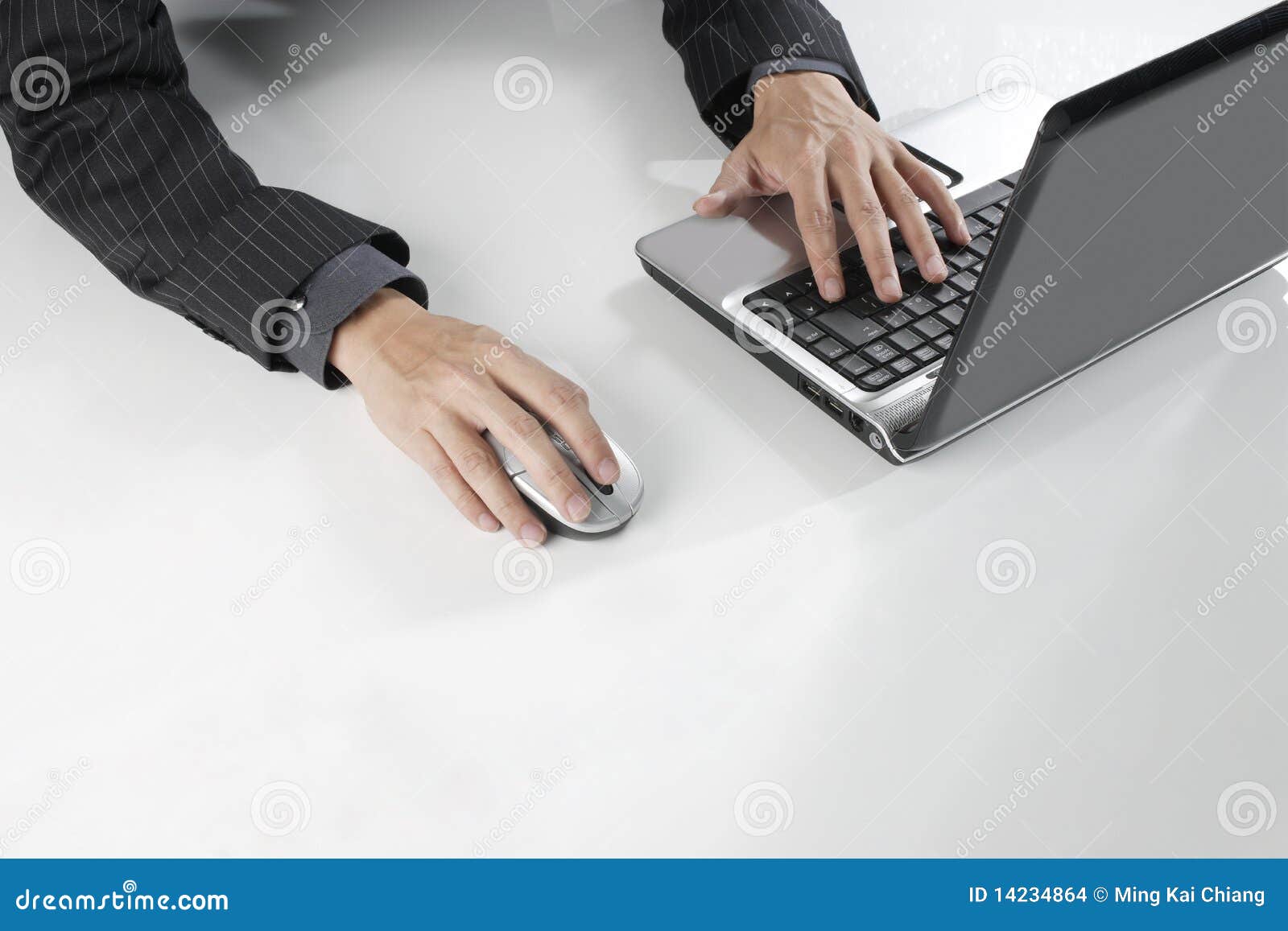 Working on Mouse and Laptop Stock Photo - Image of communication, clerk ...