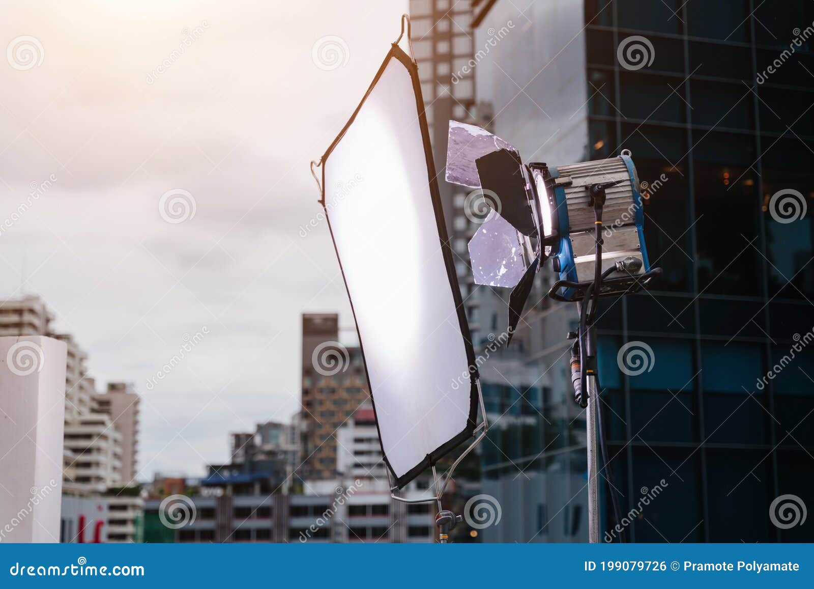 Working Movie Light. Lighting & Studio in the Filming Set with a ...