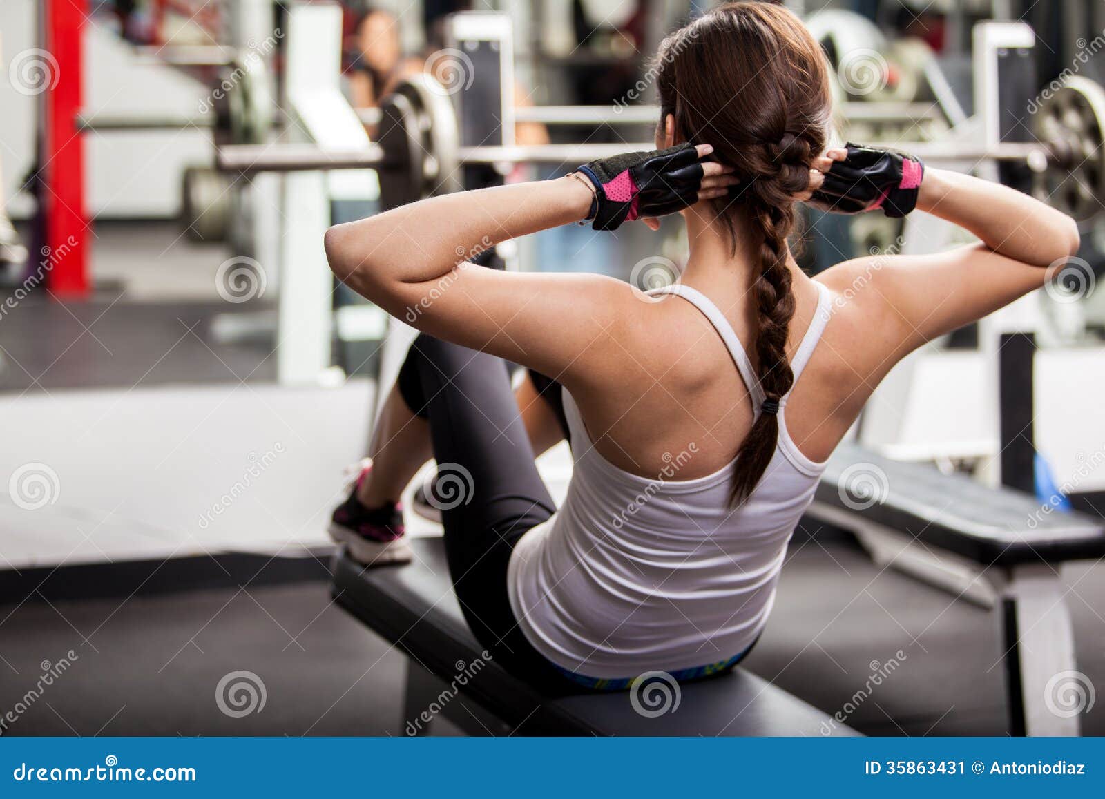 Working on My Abs at the Gym Stock Image - Image of female, lifestyle ...