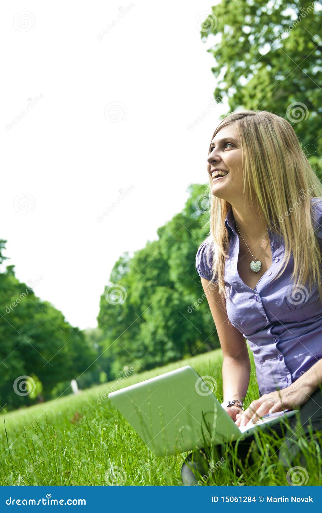 Working in nature stock photo. Image of looking, blond - 15061284