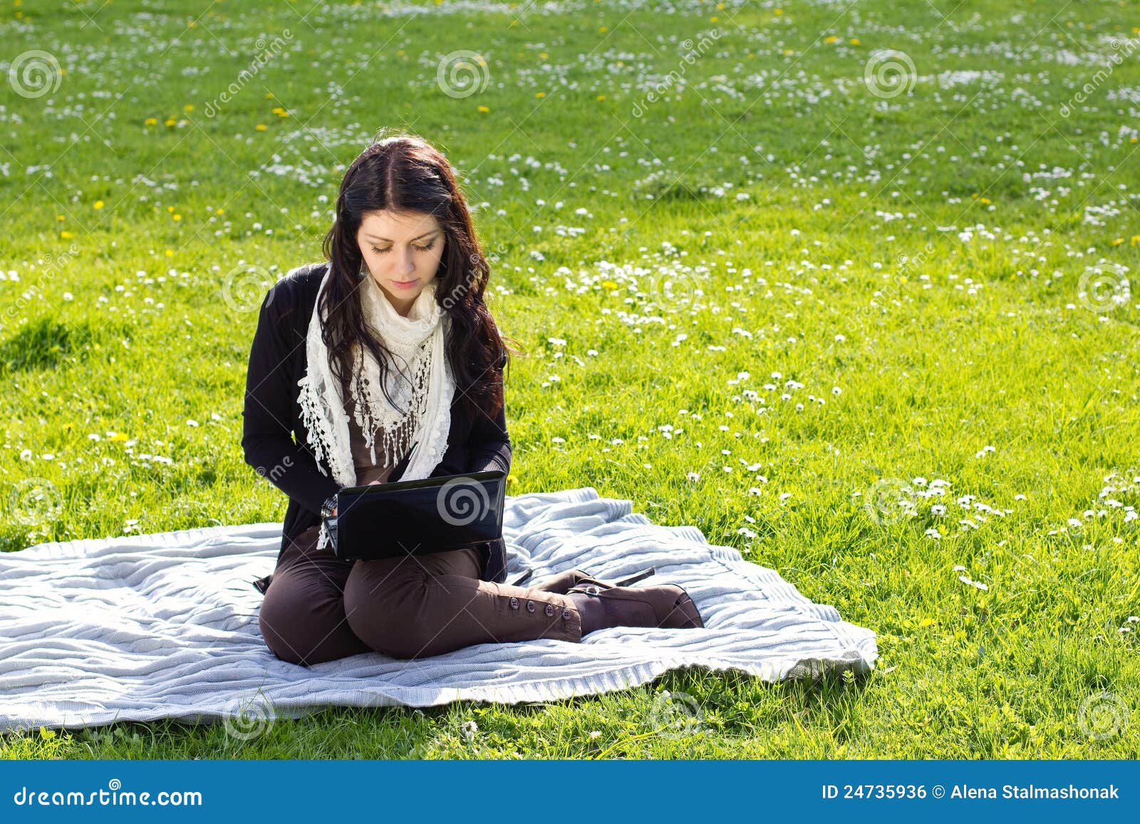 Working in nature stock photo. Image of book, leisure - 24735936