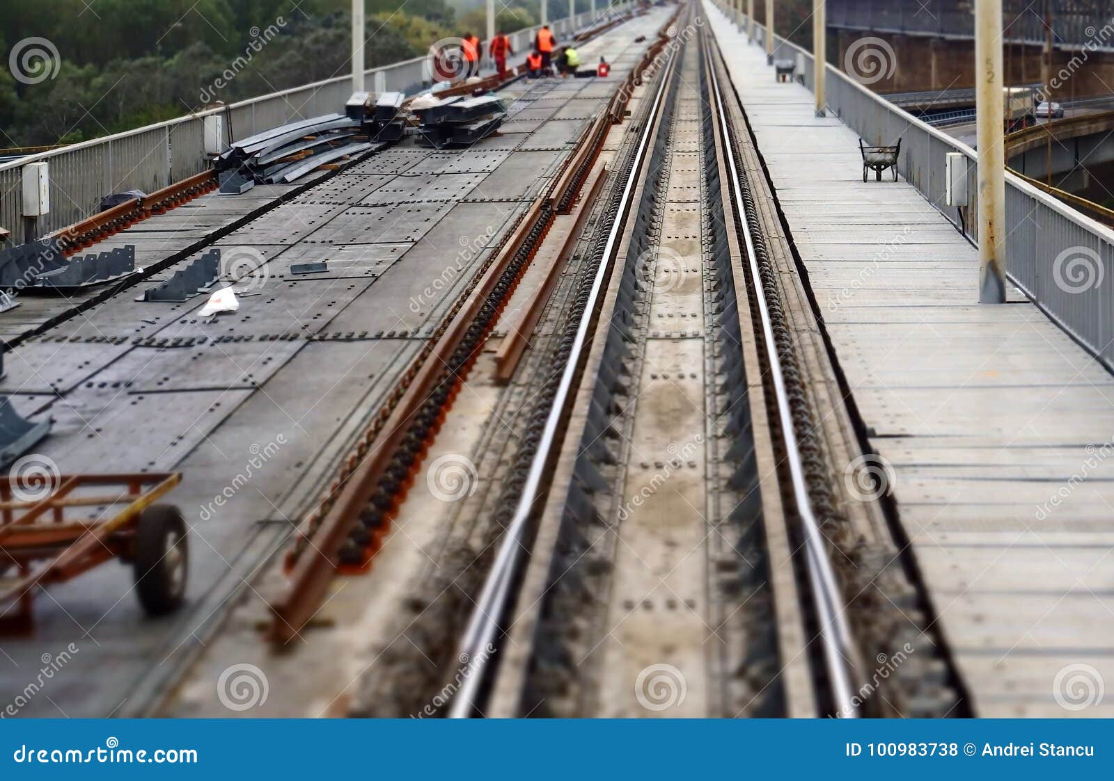 Railway track stock photo. Image of train, infrastructure - 100983738