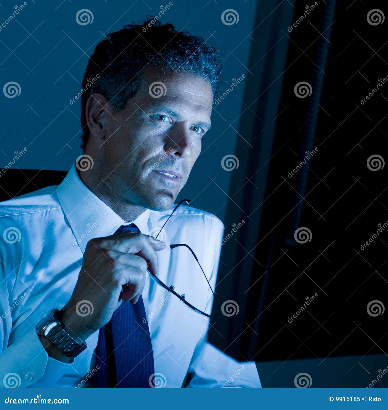 Working at night stock image. Image of portrait, alone - 9915185