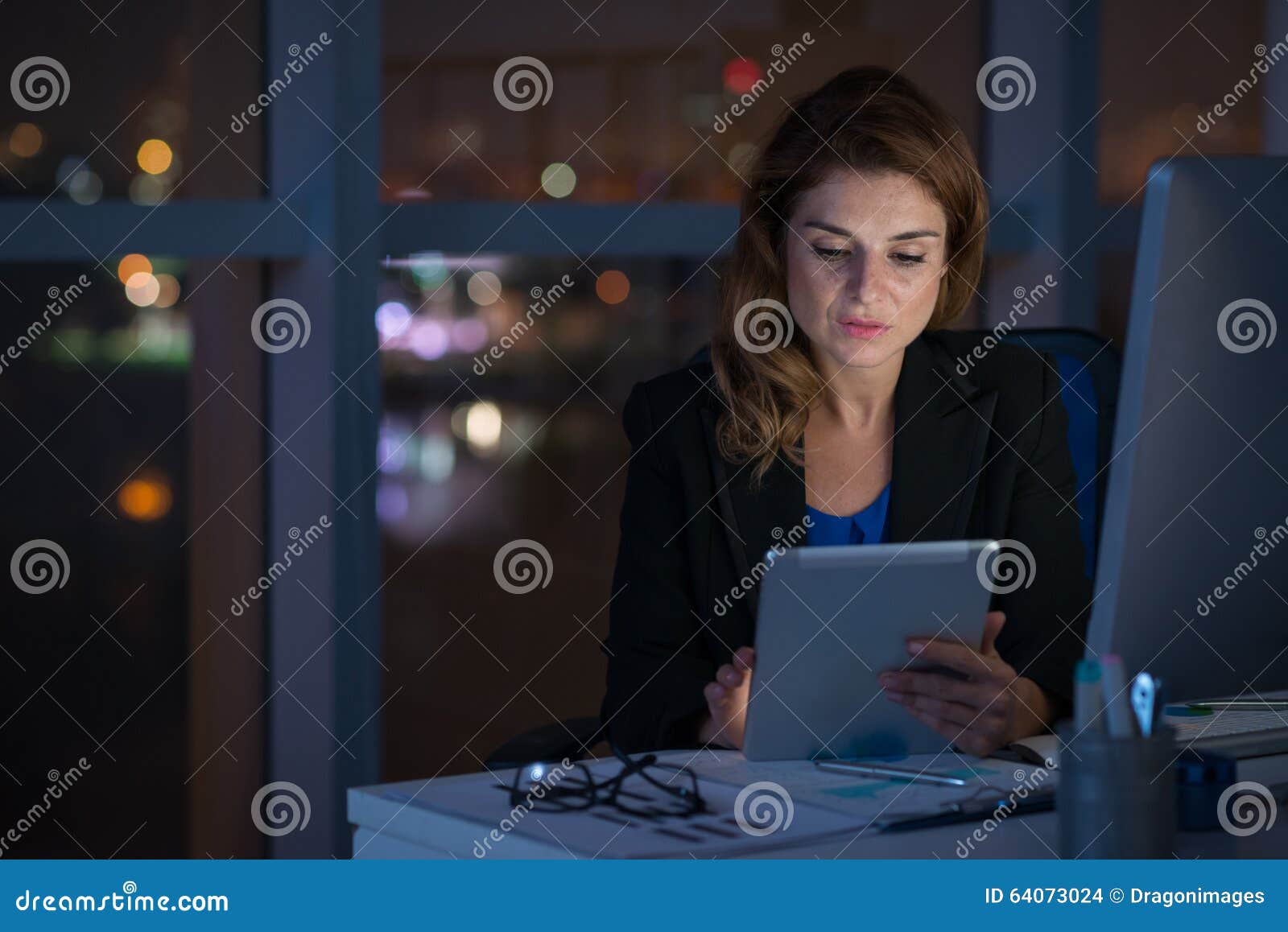 Working in night office stock photo. Image of professional - 64073024