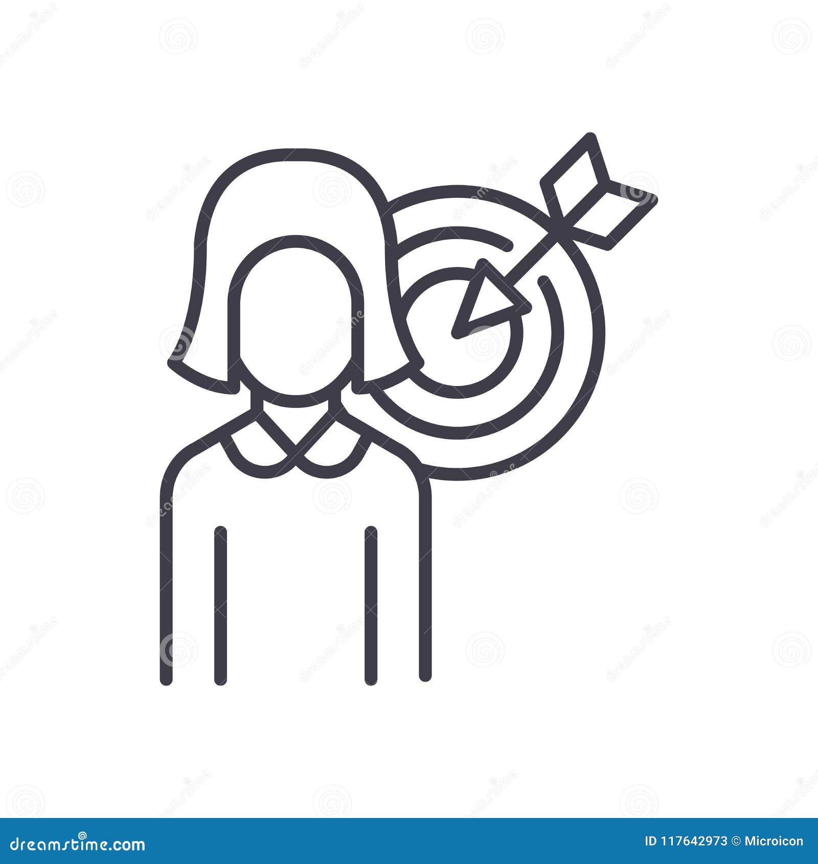 Working Objective Black Icon Concept. Working Objective Flat Vector ...