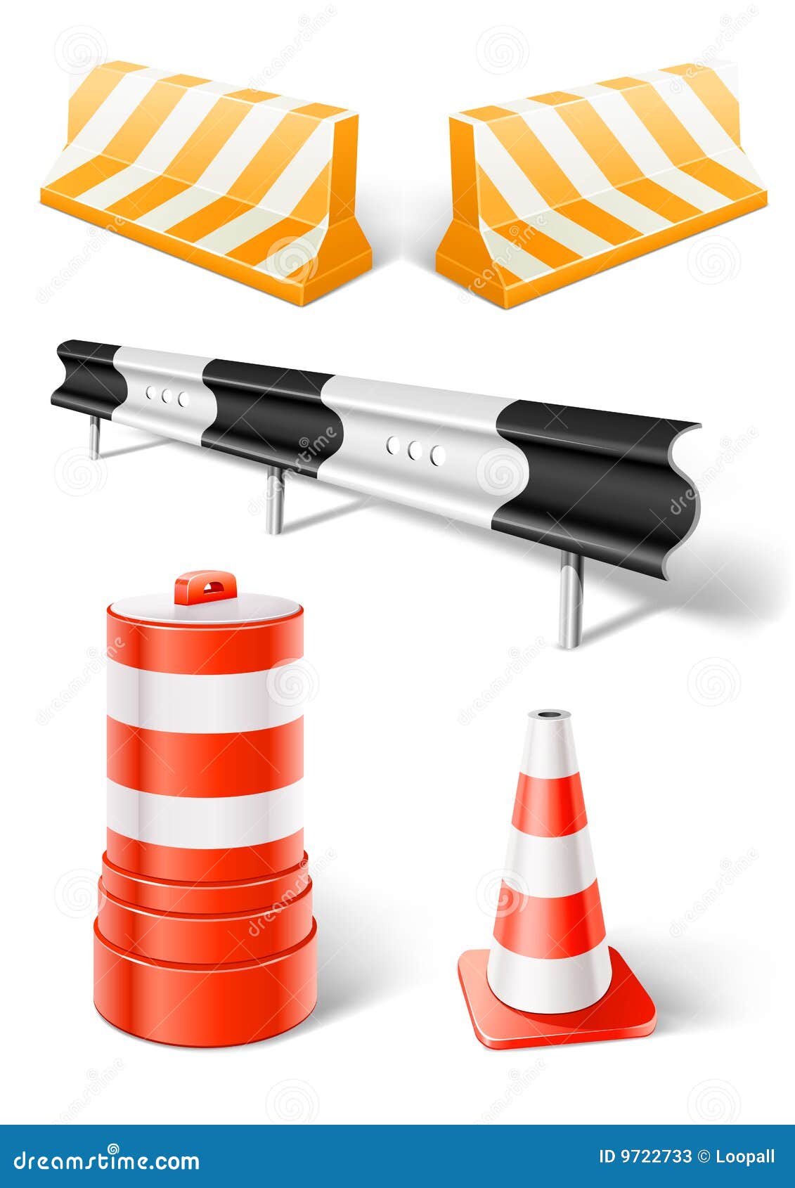 Working Objects for Road Repair or Construction Stock Illustration ...