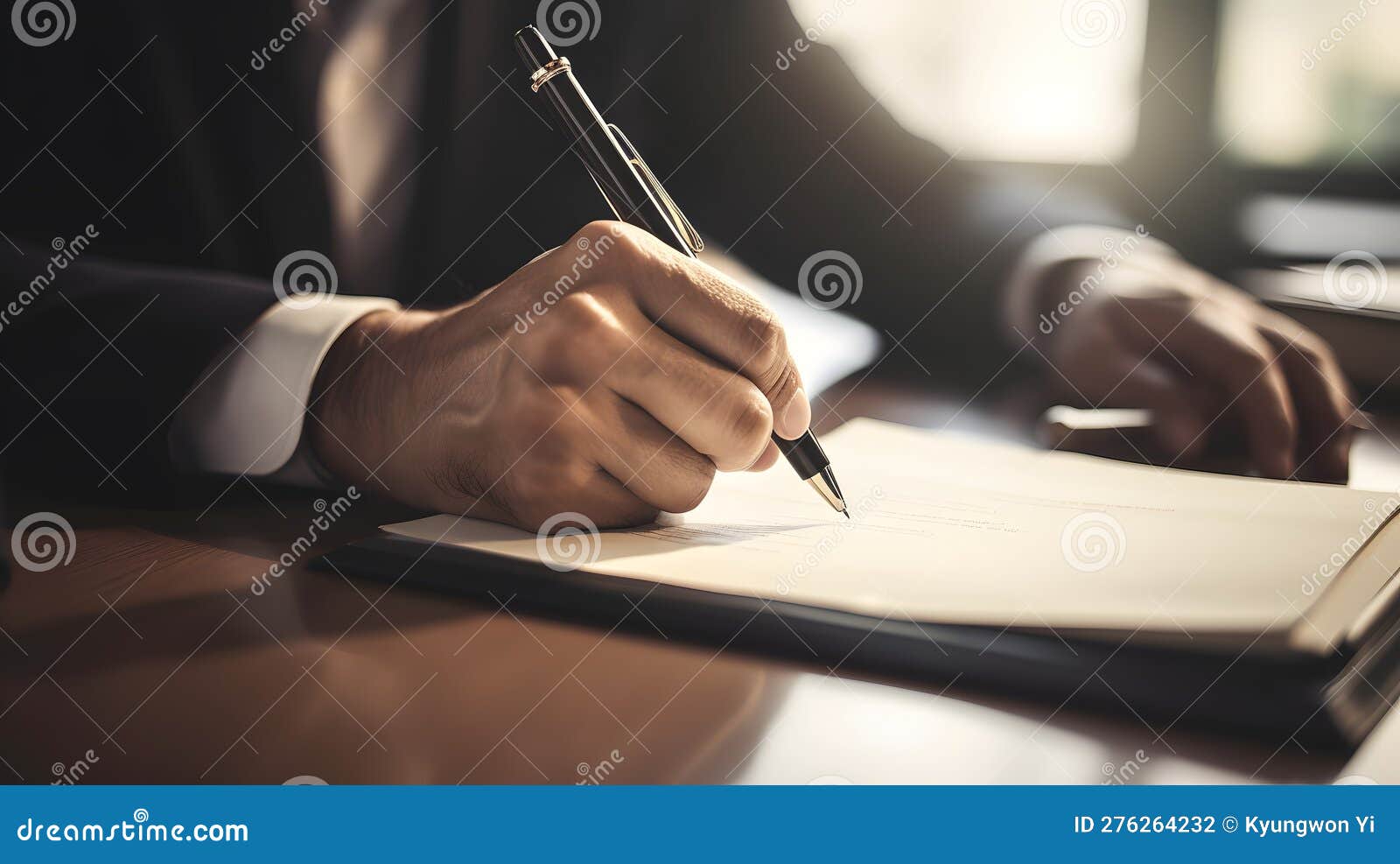 Working in Office Desk Taking Notes Business Generative Ai Stock ...