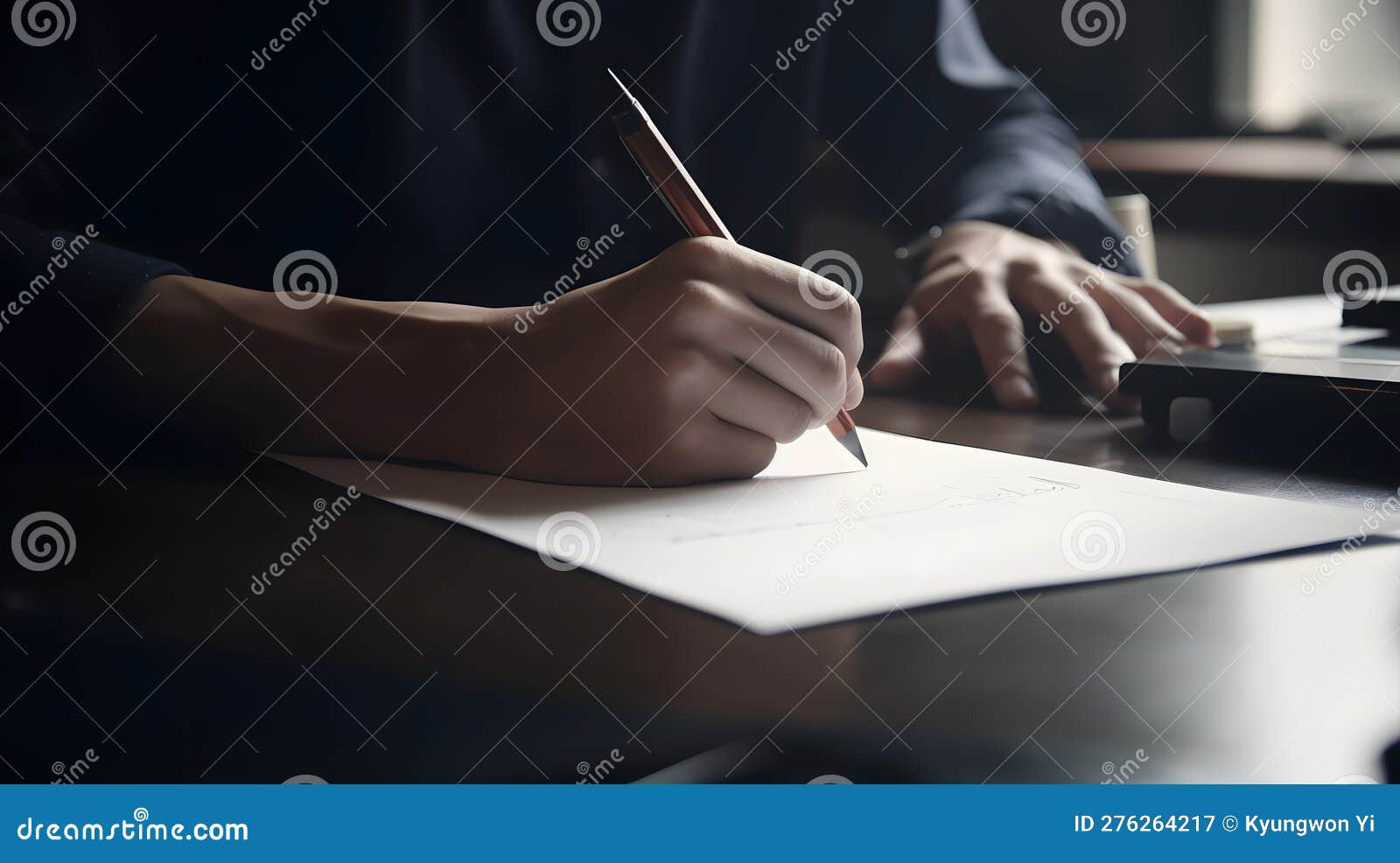 Working in Office Desk Taking Notes Business Generative Ai Stock ...