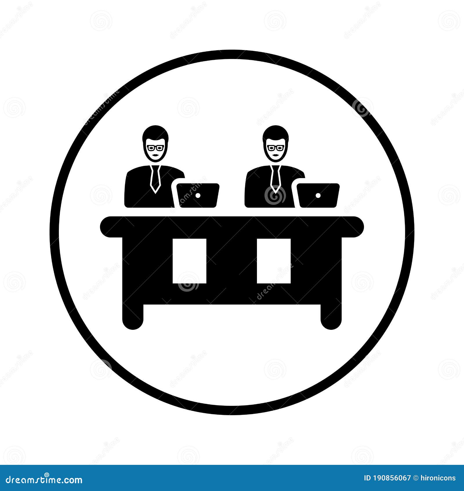 Working at Office Icon / Black Vector Stock Vector - Illustration of ...