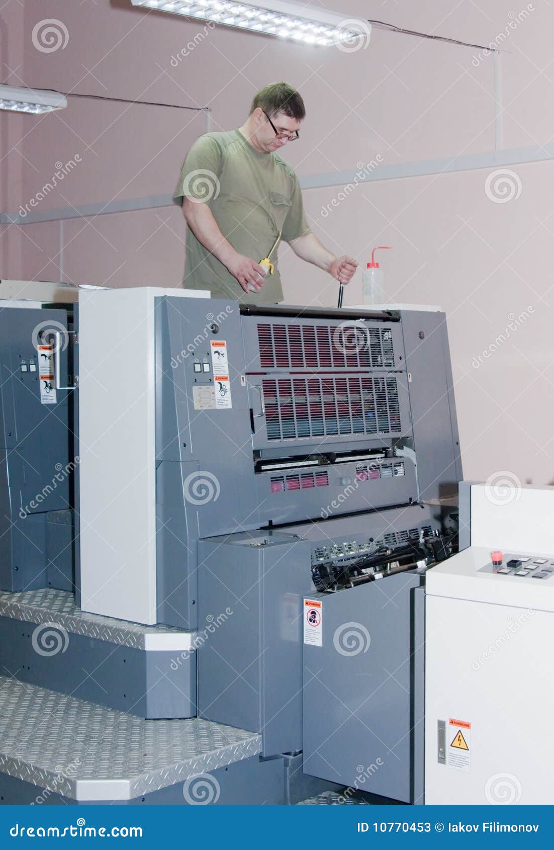 Working offset printer stock image. Image of book, worker - 10770453
