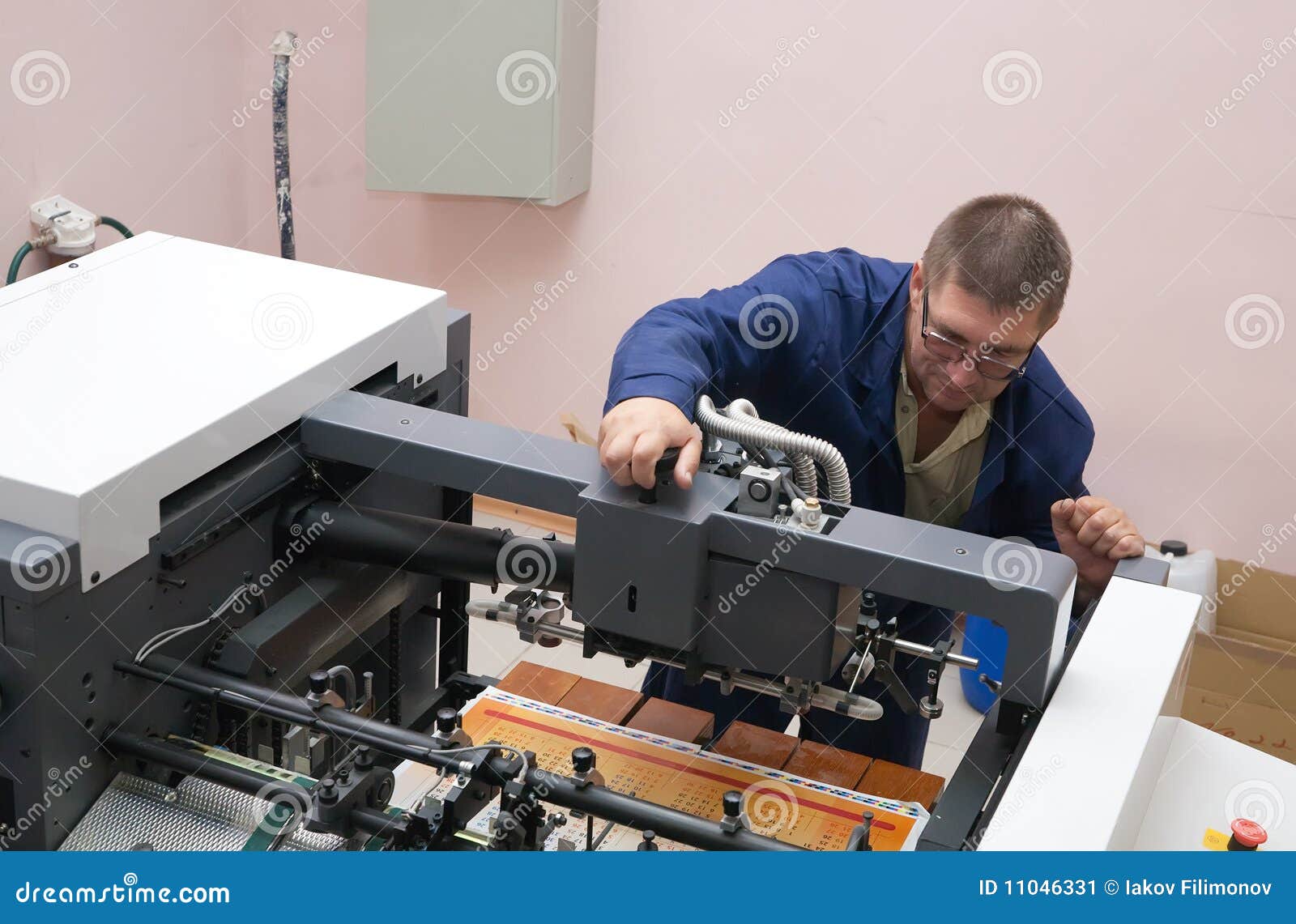 Working offset printer stock image. Image of occupation - 11046331