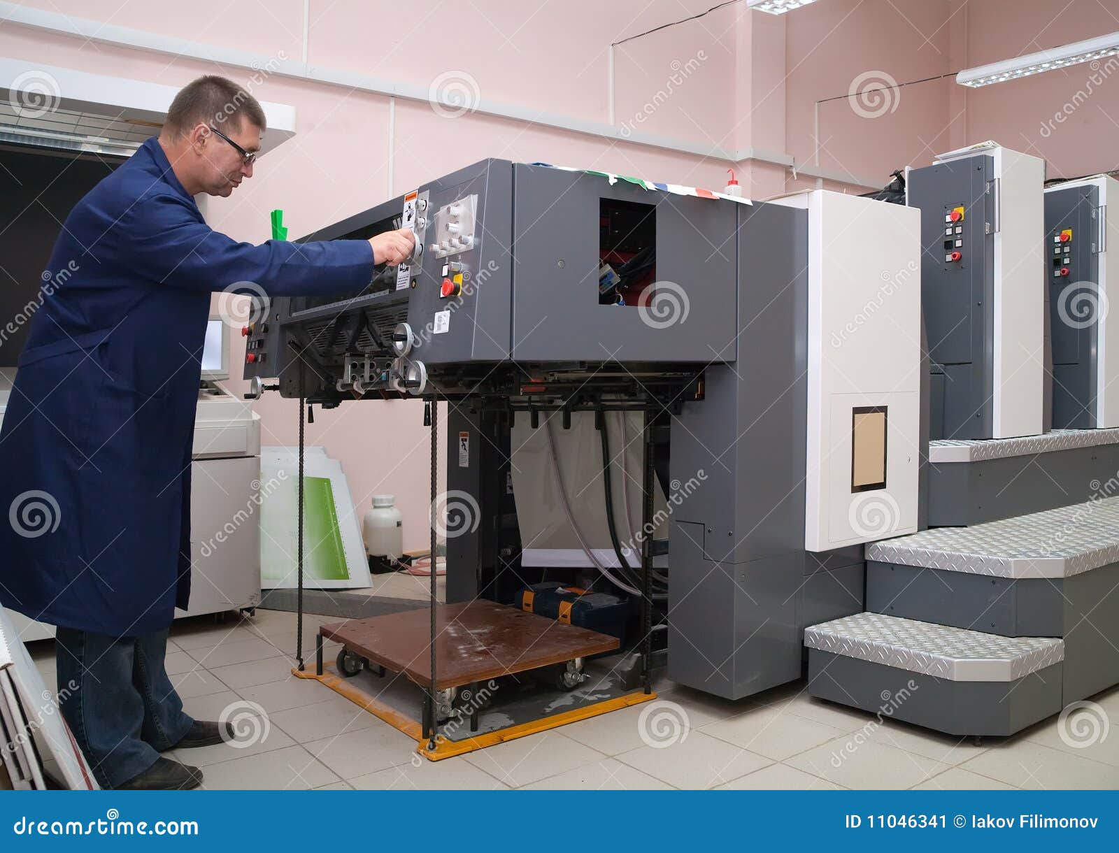 Working offset printer stock image. Image of magazine - 11046341