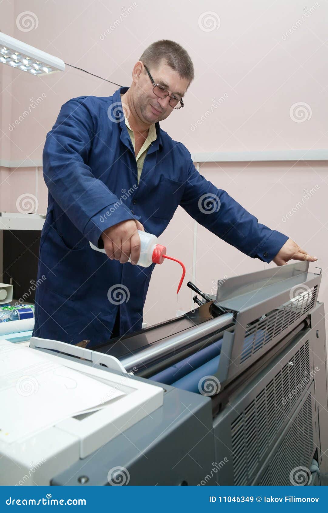 Working offset printer stock image. Image of print, workplace - 11046349