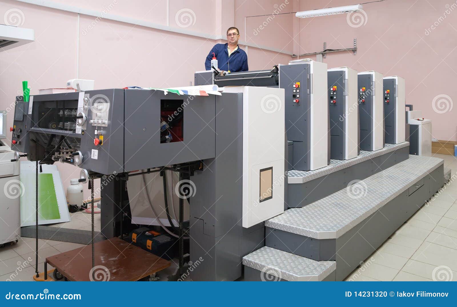 Working offset printer stock photo. Image of print, magazine - 14231320
