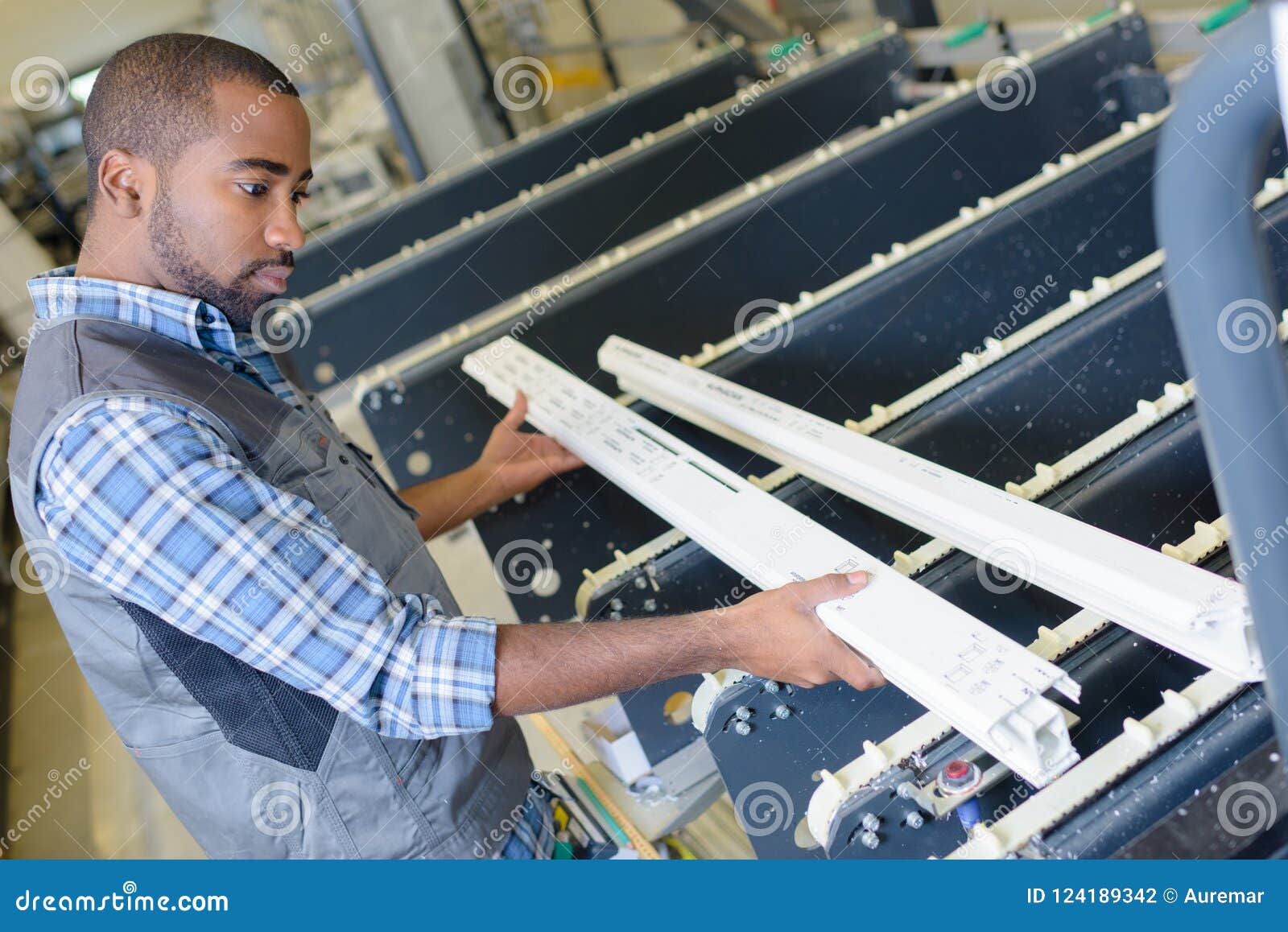 Working on Offset Printing Machine in Print Factory Stock Photo - Image ...