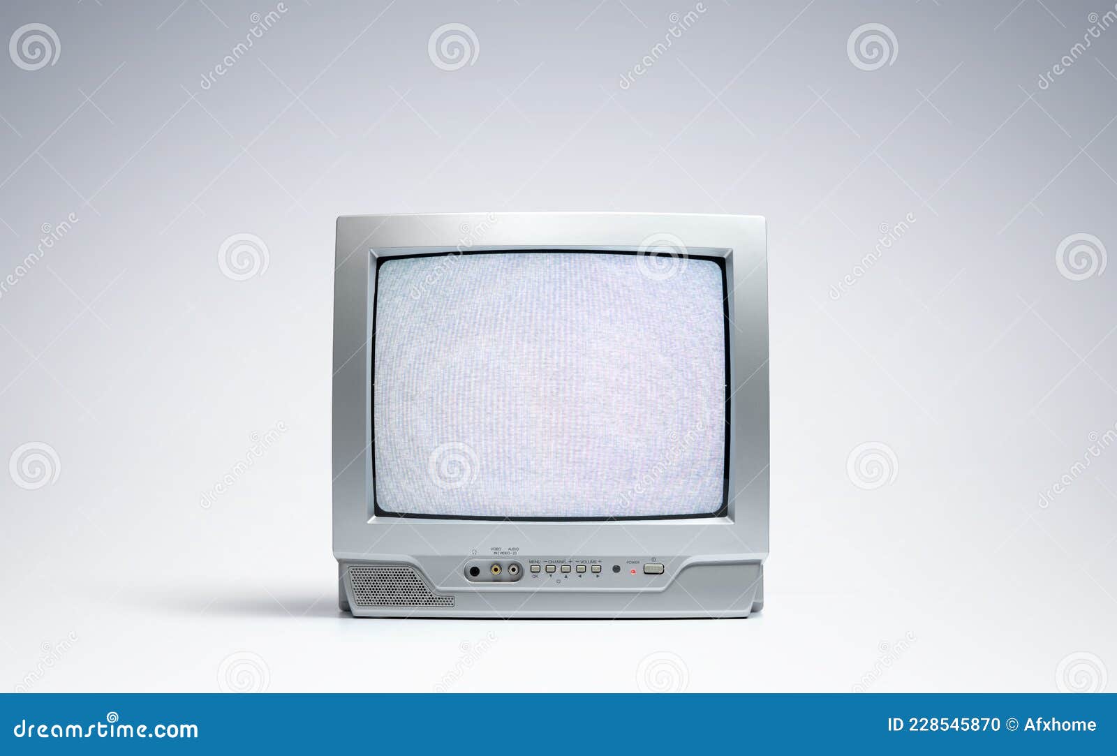 Working Old CRT TV on the Screen Noise and Interference on Light ...